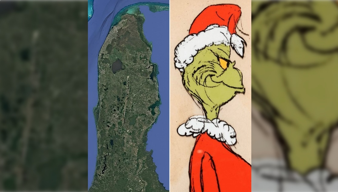 Florida flipped upside down looks like the Grinch — and once you notice it, it’s hard to forget ...