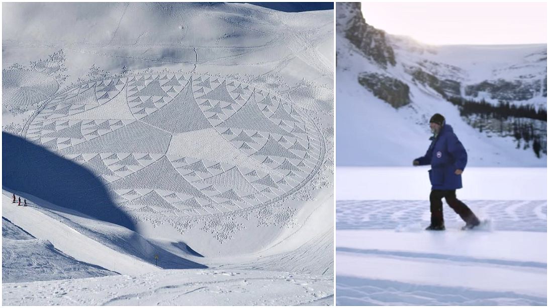 A Man Spends The Entire Day Walking To Create Spectacular Snow Patterns ...