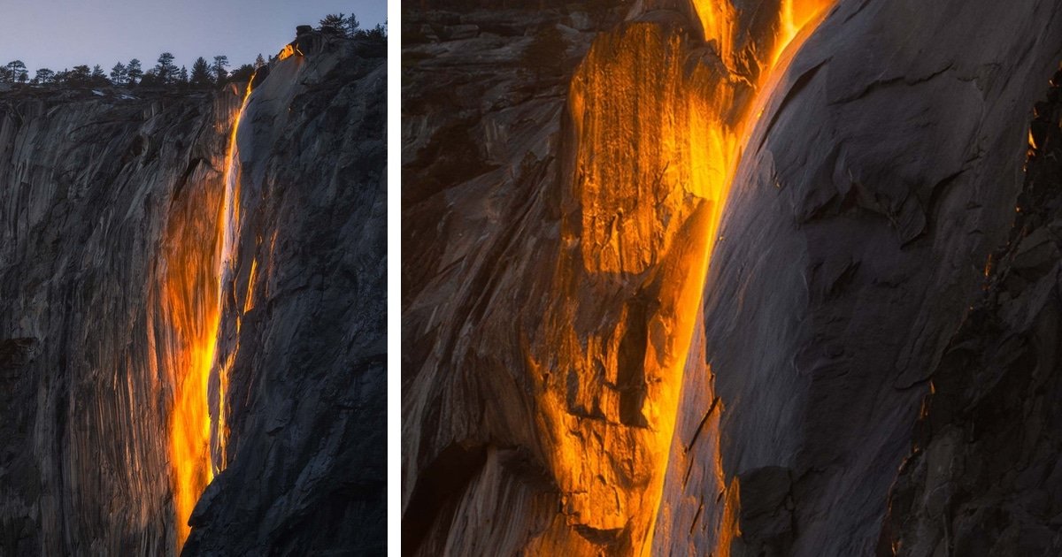 Photographer Captures Rare Moment When Yosemite Waterfall Transforms ...