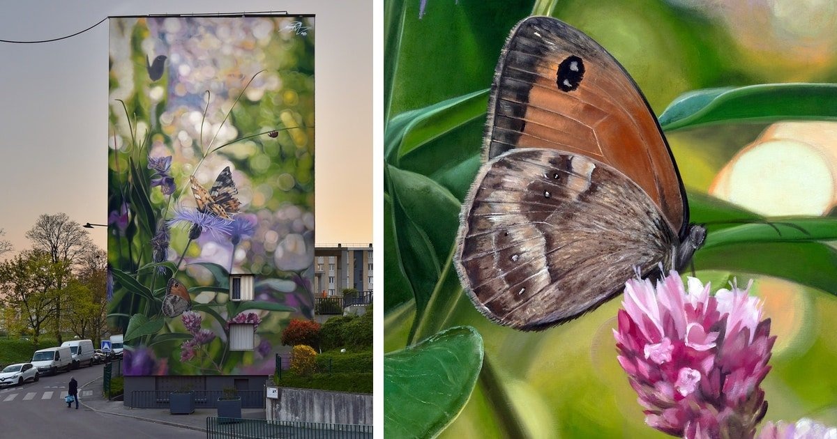 The Photorealistic Butterfly Mural Pays Homage To The Artist’s ...
