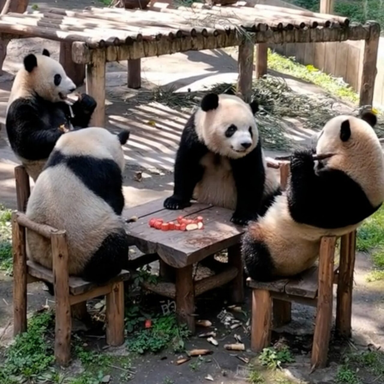 Gentle Giant Pandas Share a Charming Mealtime Moment - Hasan Jasim