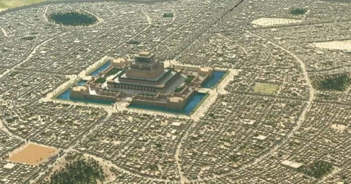 This is Uruk, as it may have looked in the IV millenium BCE and now ...
