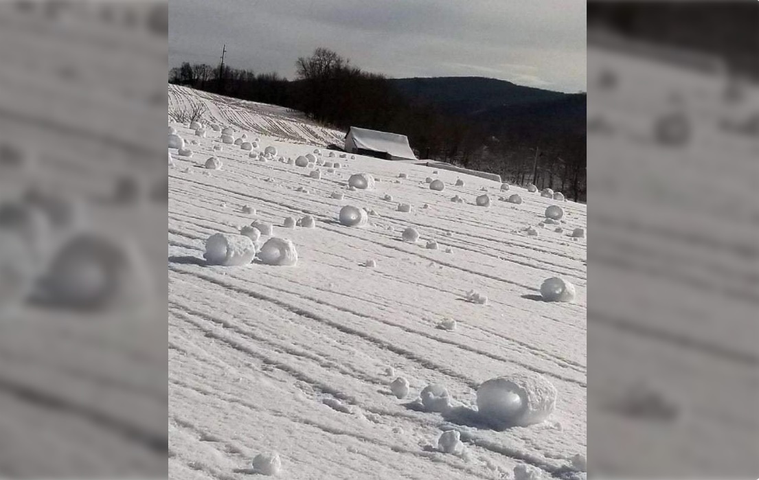 Weird Picture Shows Naturally Rolled ‘Hay bale’ Snow. Have You Seen ...