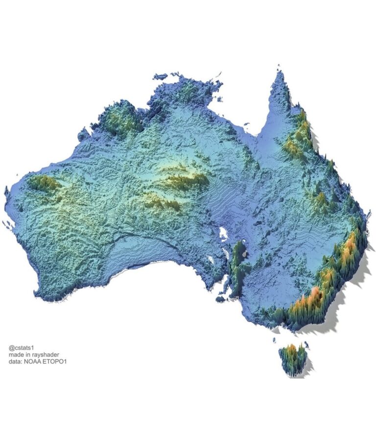 Elevation maps of the world’s continents - Hasan Jasim